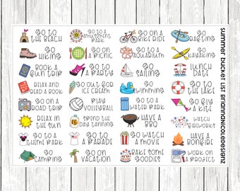 Summer Bucket List Digital Planner Stickers, Goodnotes Stickers, Pre ...