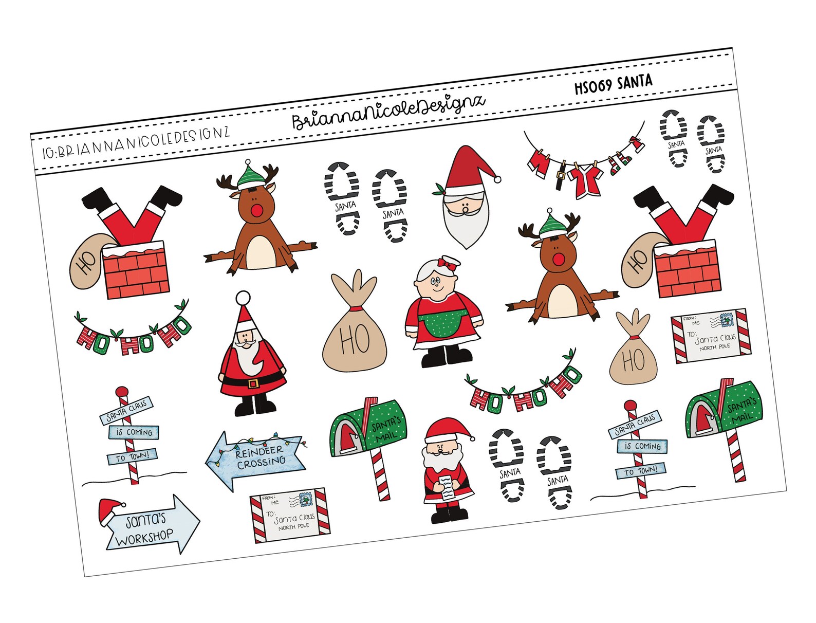 Hs069 Santa | Planner Stickers - Etsy