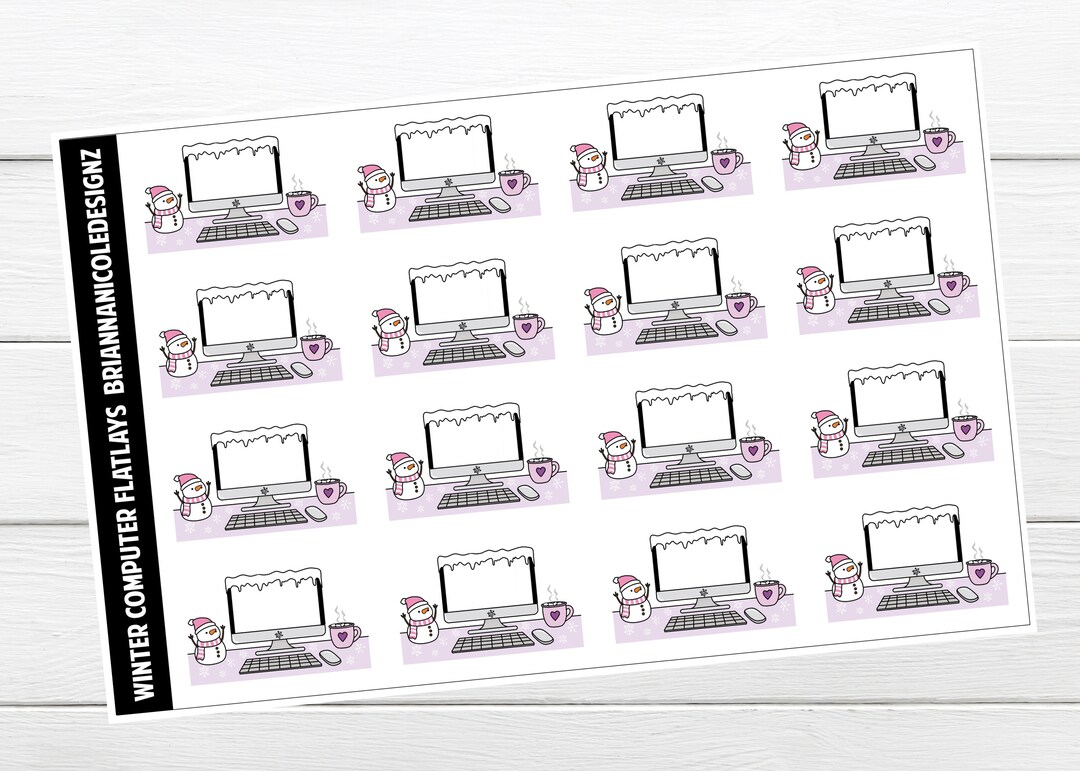 Winter Computer Flatlays Planner Stickers - Etsy