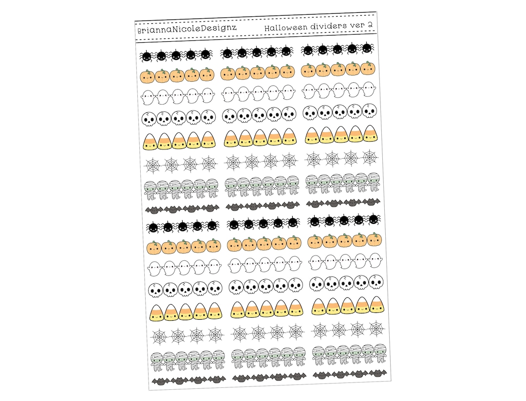 Halloween Dividers Ver 2 | Halloween Planner Stickers| Spooky Stickers ...
