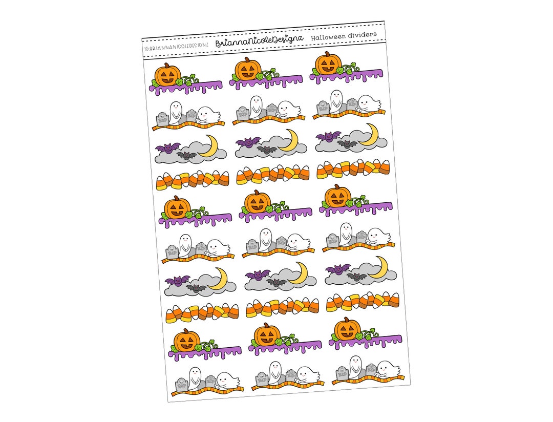 Halloween Dividers| Halloween Planner Stickers| Spooky Stickers ...