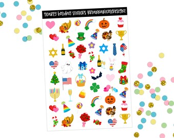 Yearly Holiday Stickers - Etsy