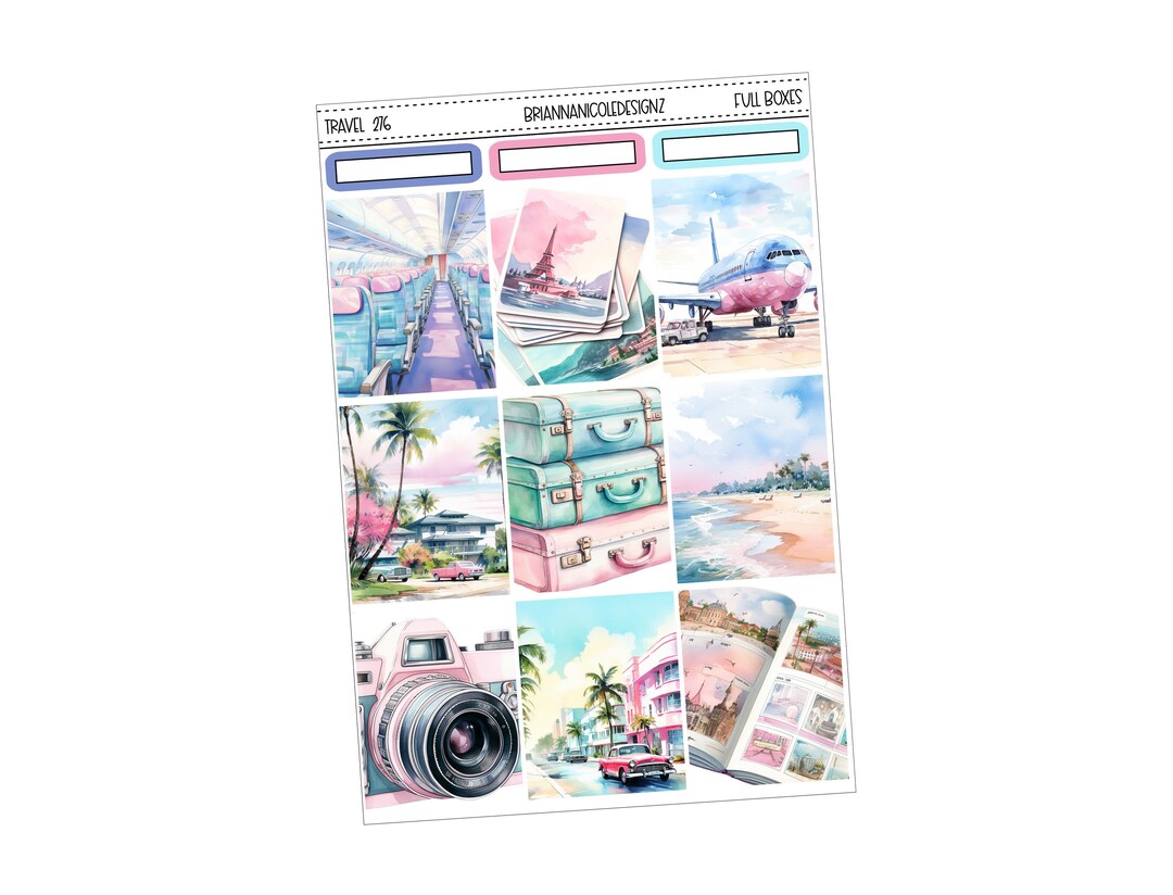 KIT 276 Travel | Planner Stickers | Vacation Stickers - Etsy