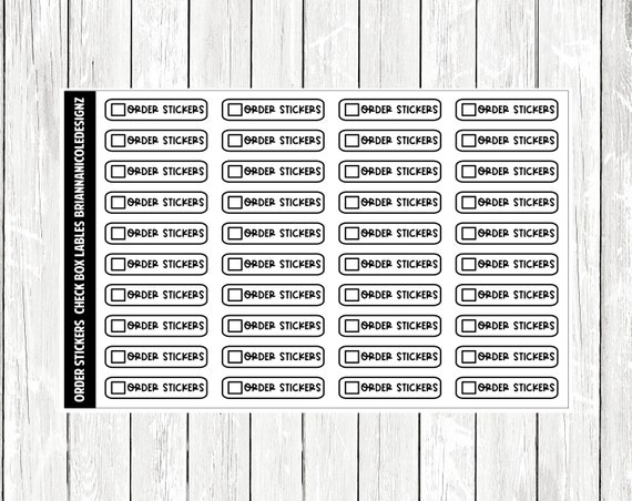 Order Stickers Checkbox Labels Planner Stickers - Etsy