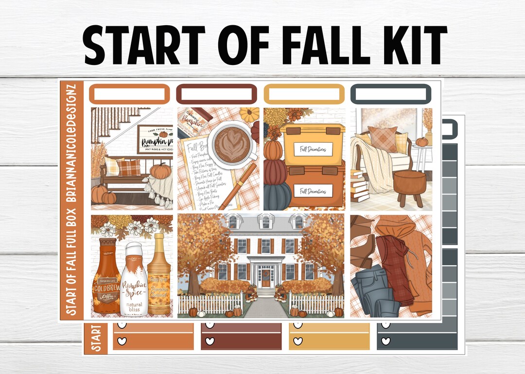 Start of Fall Kit Weekly Planner Sticker Kit - Etsy