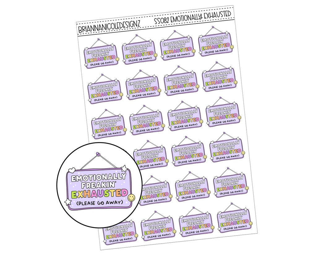 SS082 Emotionally Exhausted | Planner Stickers - Etsy
