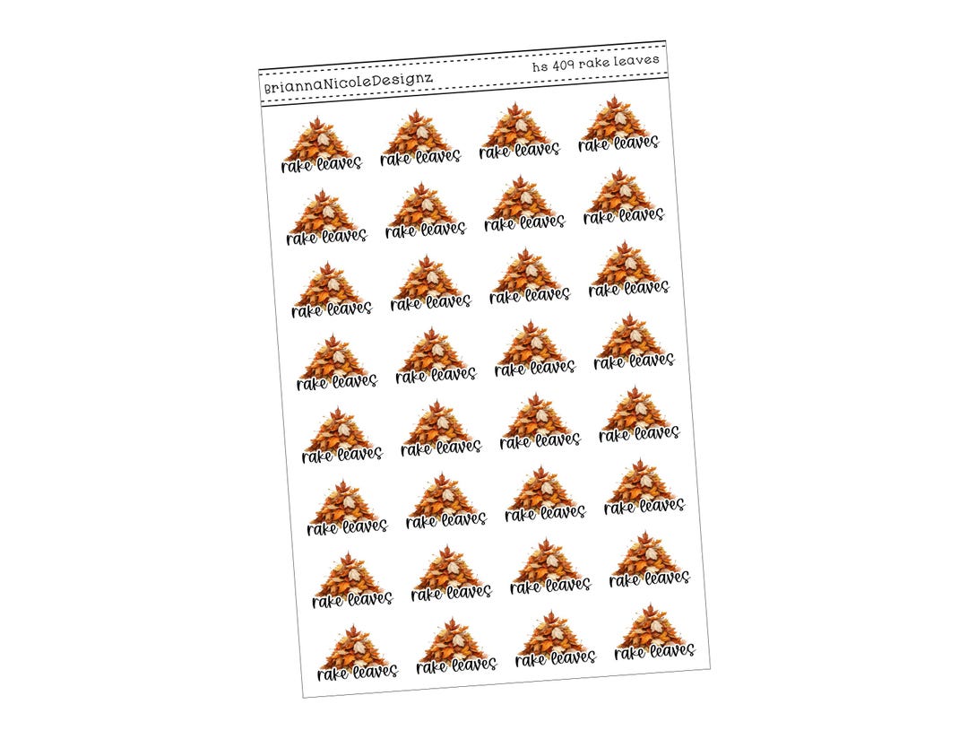 HS 409 Rake Leaves | Fall Planner Stickers - Etsy