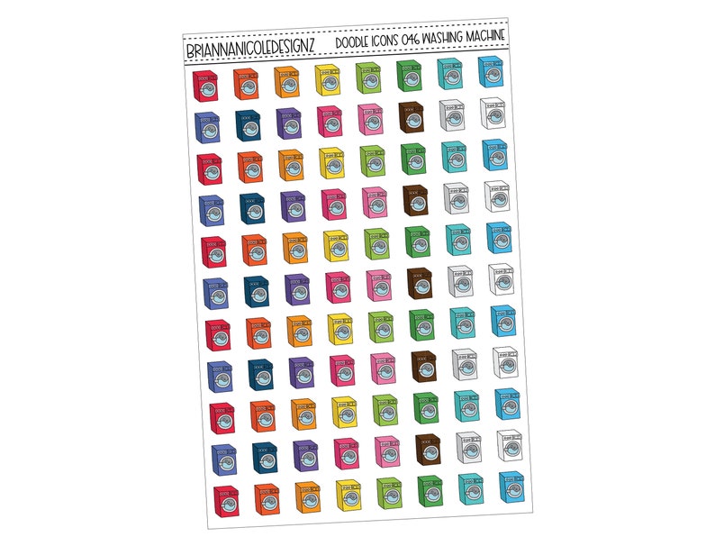 Doodle Icons 046 Washing Machine | Planner Stickers| Cleaning Stickers ...