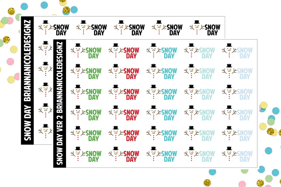 Snow Day | Planner Stickers - Etsy