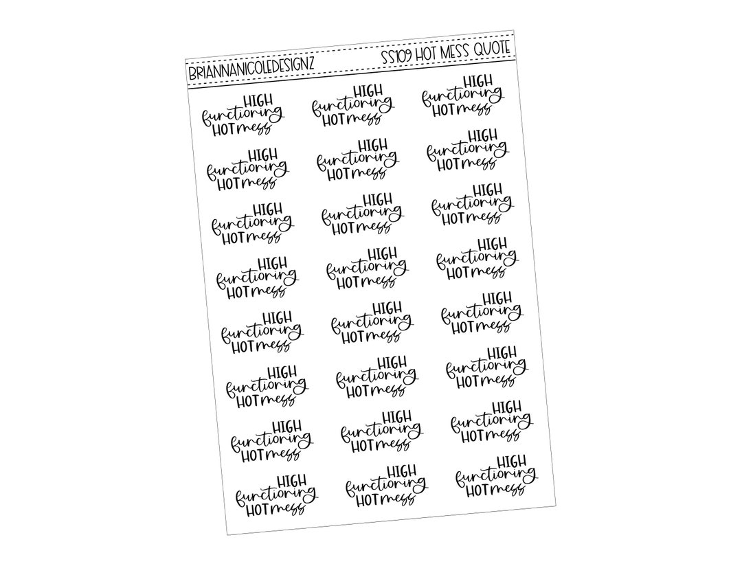 SS109 Hot Mess Quote | Planner Stickers - Etsy