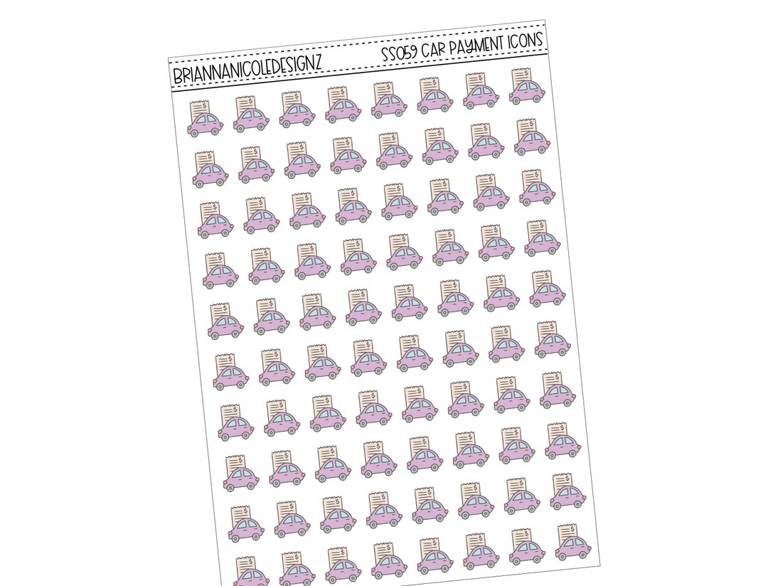 SS059 Car Payment Icons | Planner Stickers - Etsy