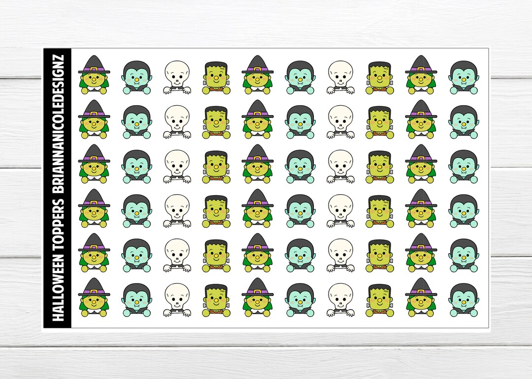 Halloween Toppers | Halloween Planner Stickers| Spooky Stickers ...