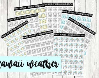 Weather Icon Tracker Stickers Weather Planner Stickers - Etsy