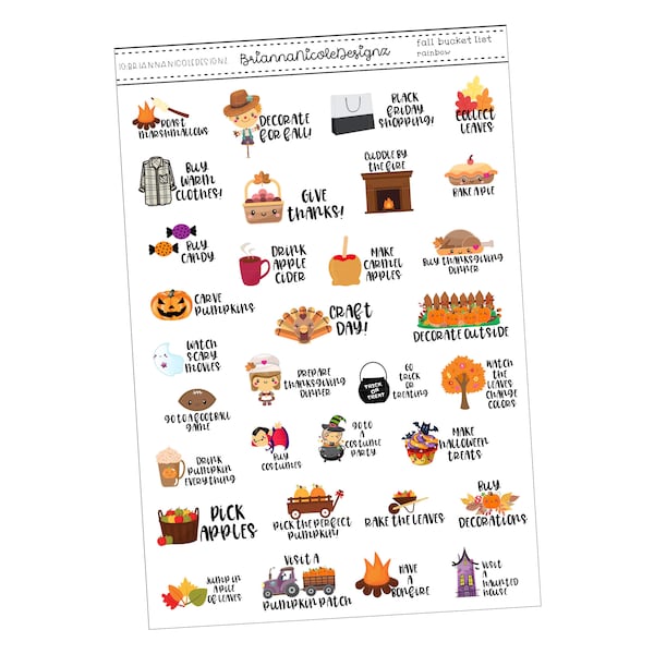 Fall Planner Stickers - Etsy