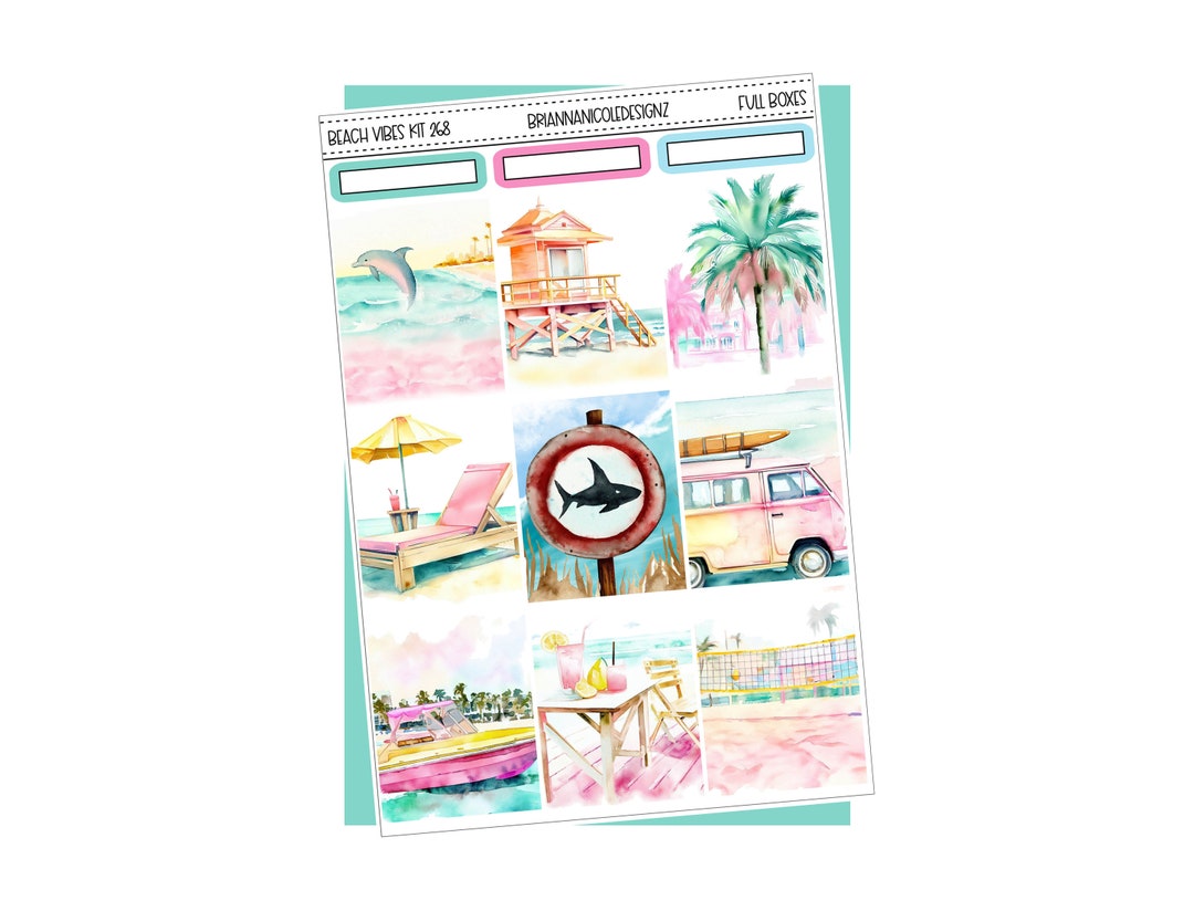 KIT 268 Beach Vibes | Summer Sticker Kits - Etsy