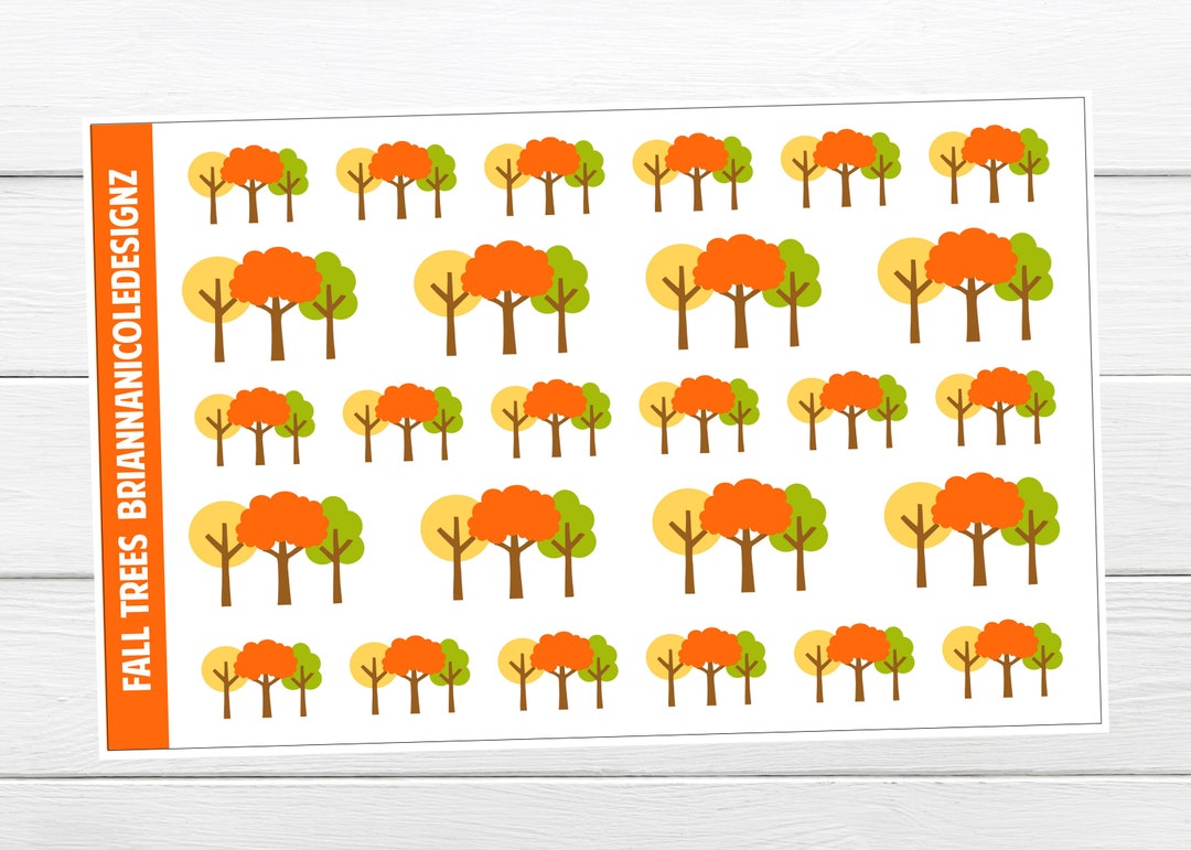 Fall Trees Planner Stickers - Etsy
