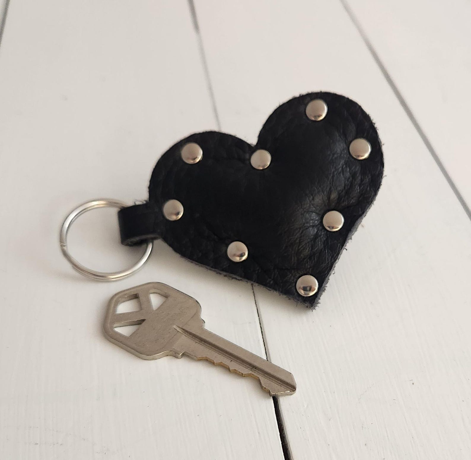 Puffed Heart Studded Key Fob. Soft and Comfy in Your Hands! Handmade in ...