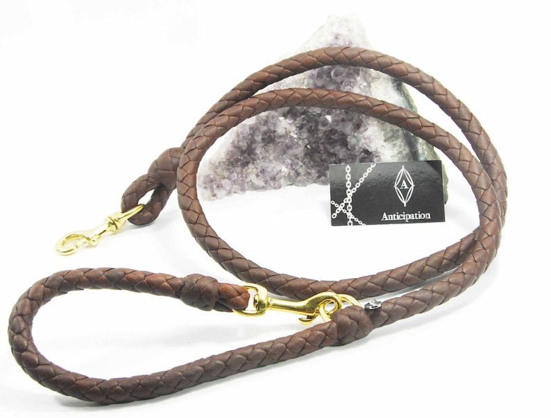 Leather Dog Leash With Opening Handle Loop - Etsy