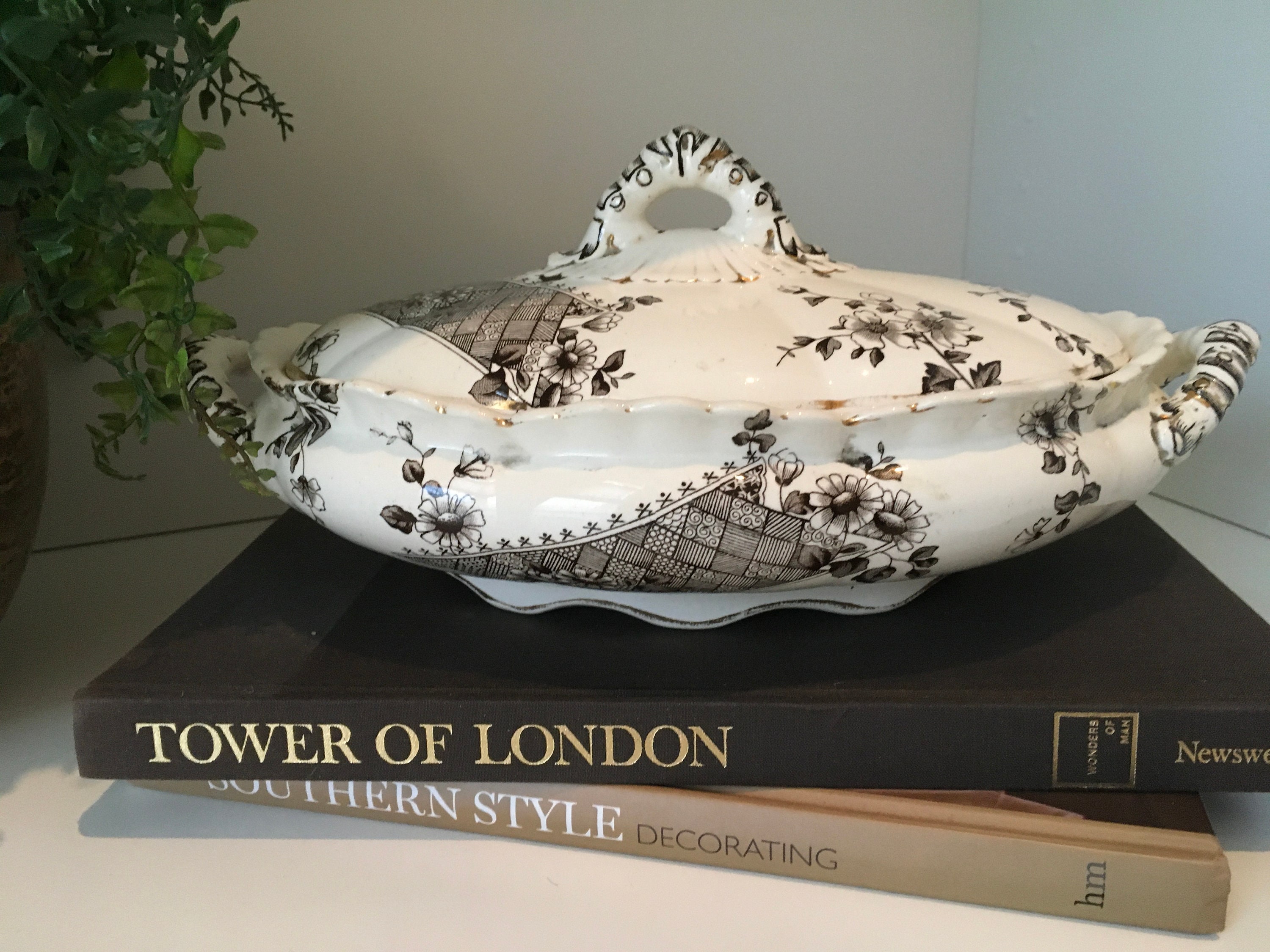 Brown Transferware Pattern - Etsy