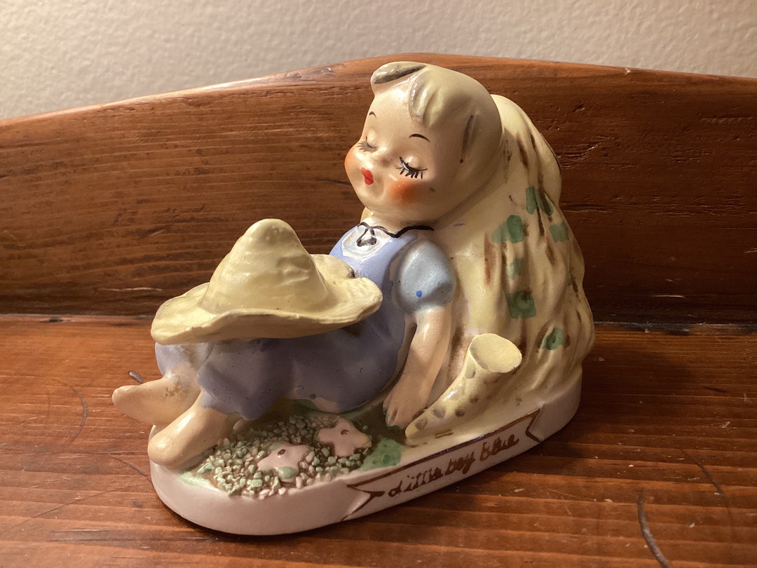 TMJ Nursery Rhyme Boy Little Boy Blue Sleeping on Haystack Rare 1950s ...