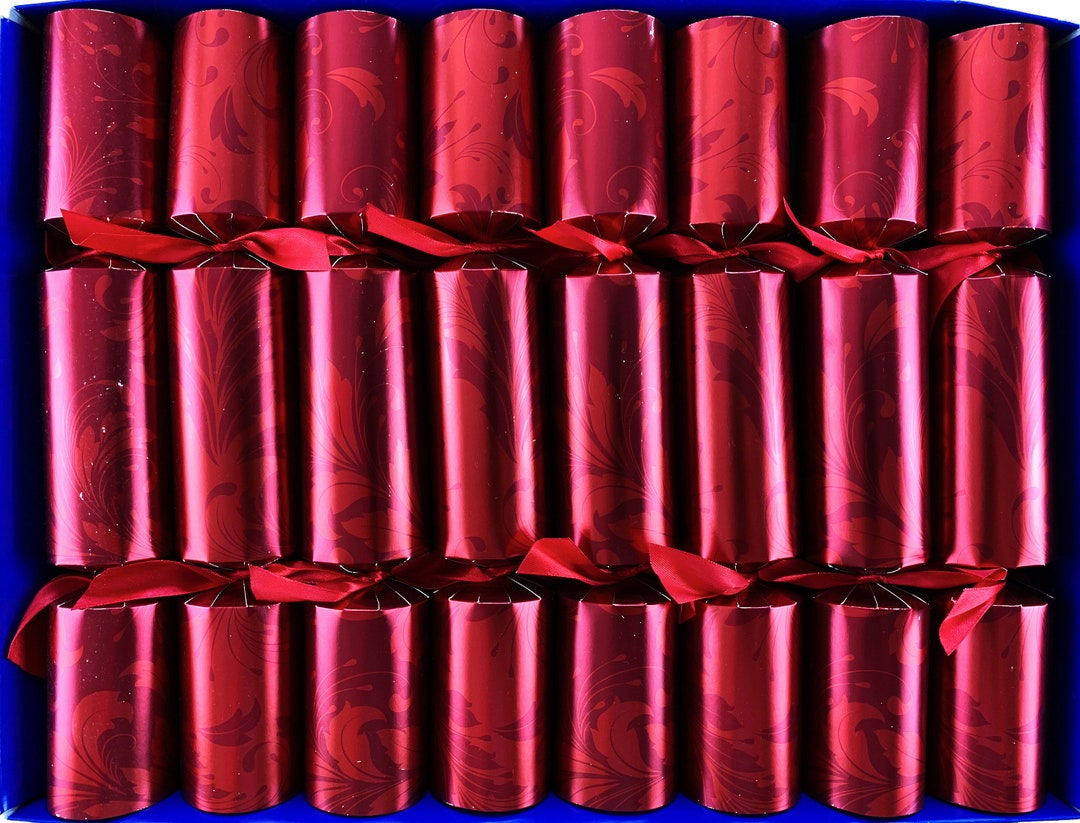 Red Swirl Christmas Crackers Set: Fill Your Own, Holiday Favors - Etsy
