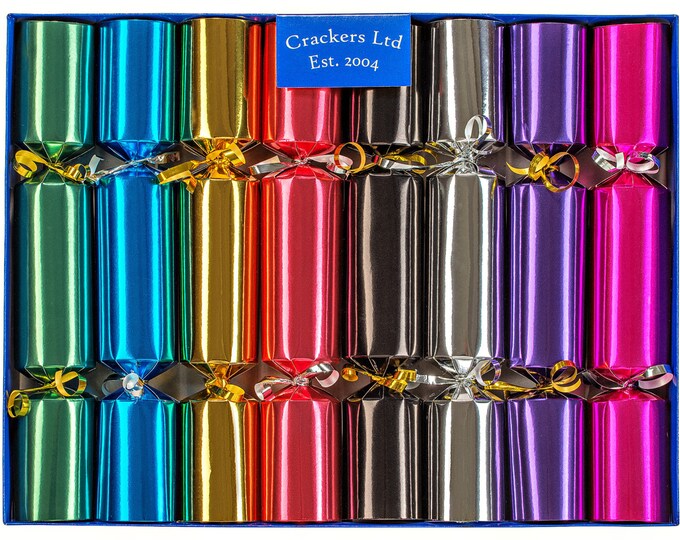 Fill Your Own Christmas Crackers Box of 8 Crackers in Metallic Colours ...