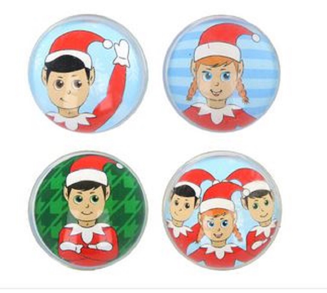 Set of 4 Mini Elf Bouncy Balls - Ideal Cracker /advent Calendar Filler ...