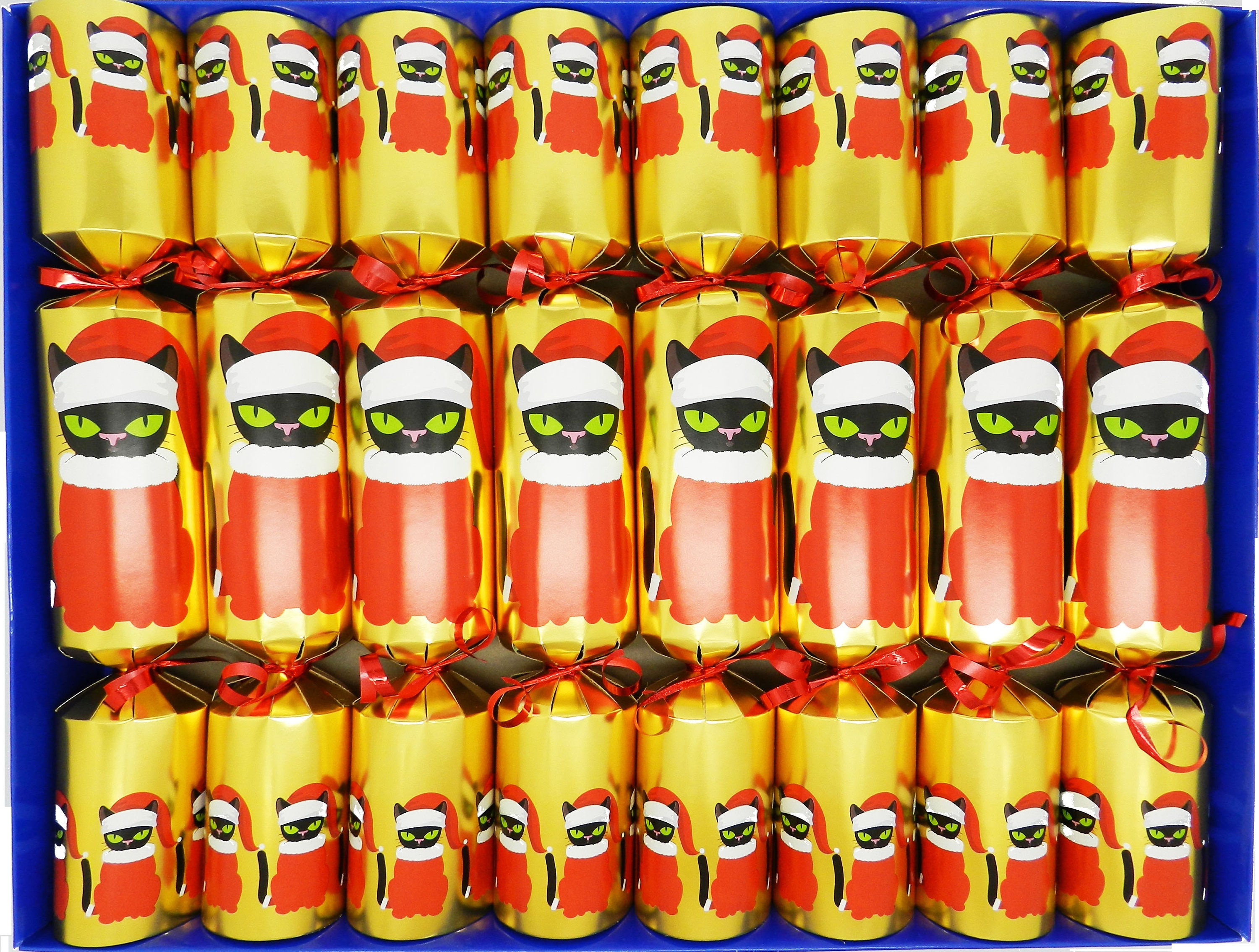 Set of 8 family fun Christmas Crackers with magic tricks- assorted designs