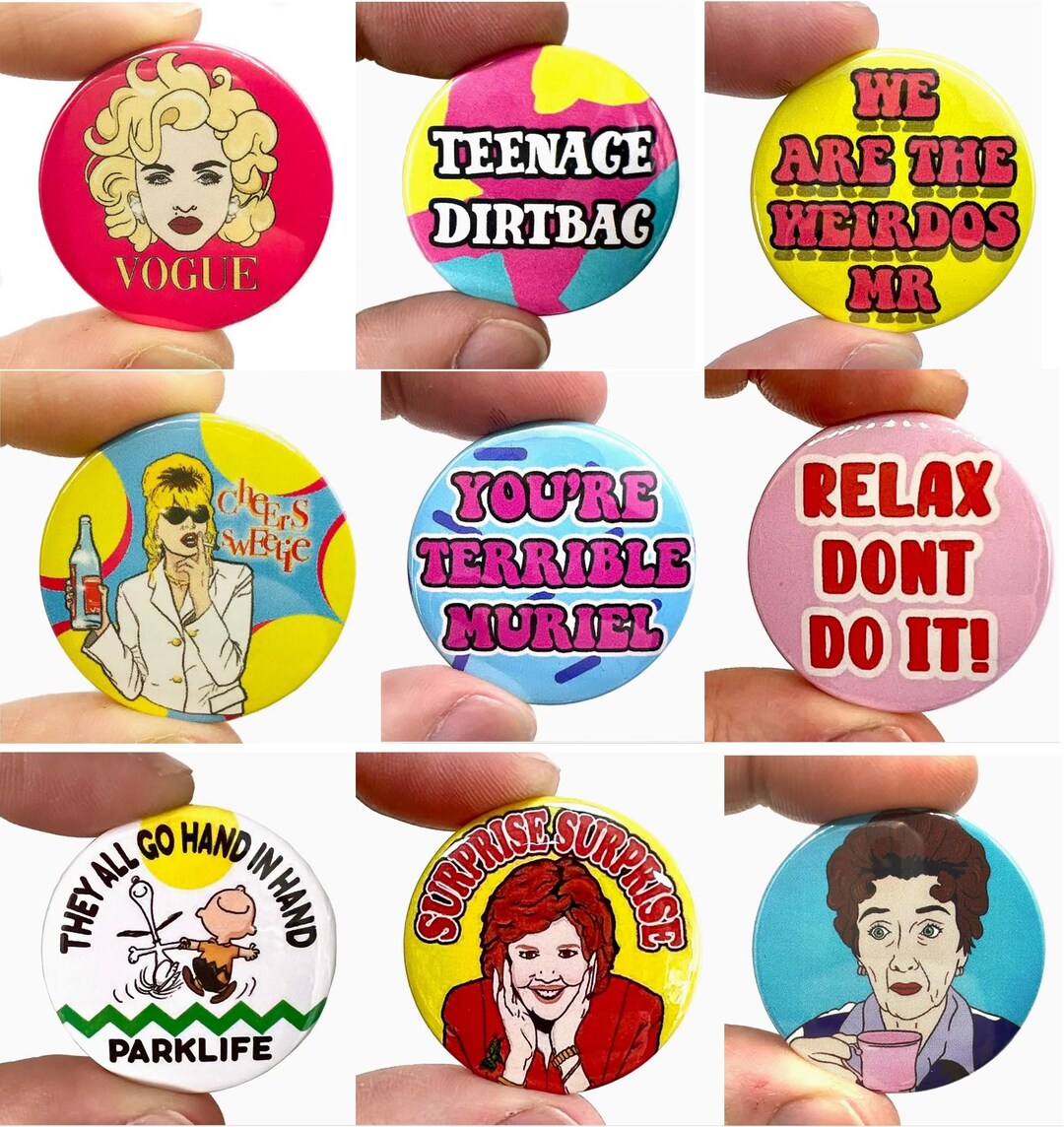 Vintage 90s Badges: Teenage Dirtbag, Vogue, the Craft - Stocking ...