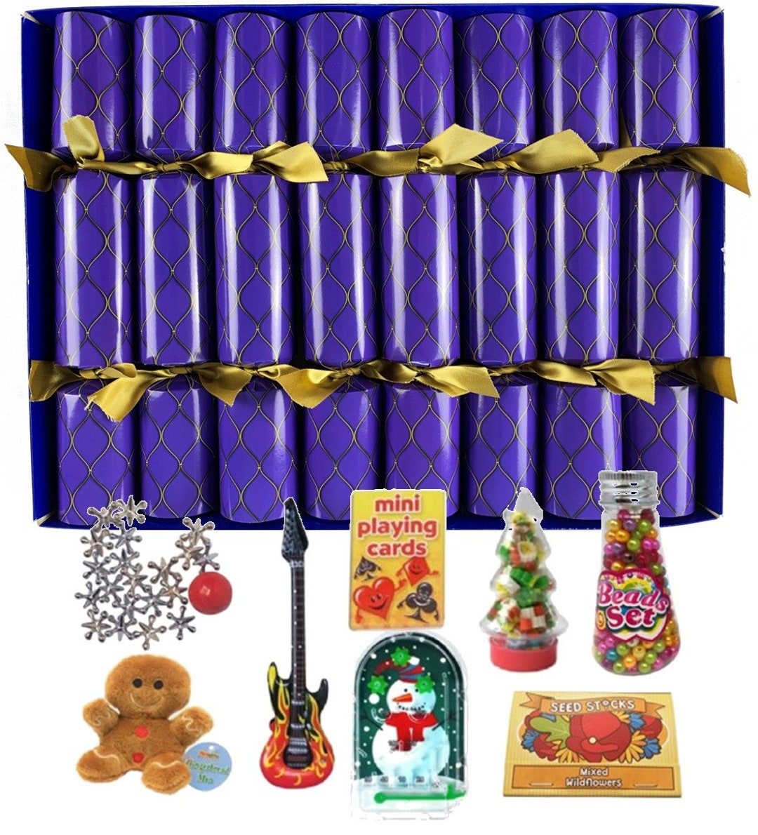 Set of 8 Purple Christmas Crackers With Gifts for All the Family - Etsy