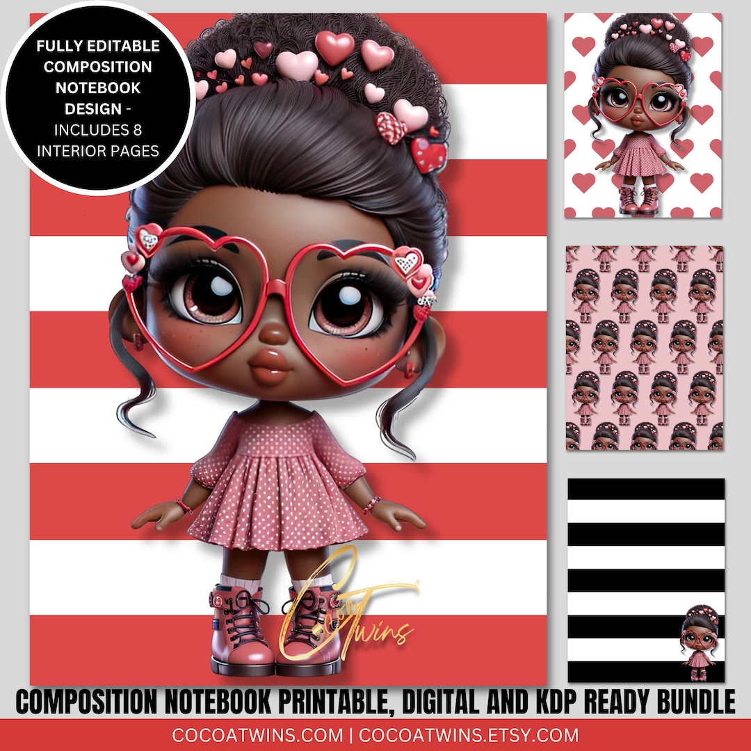 3D Editable Composition Notebook Bundle Fully Editable in Canva Set of ...