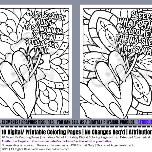 Commercial Use Coloring Book - Etsy