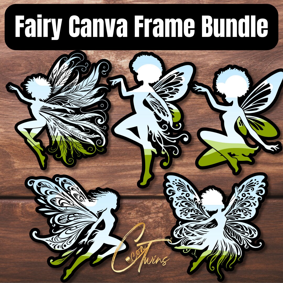 Exclusive Fairy Canva Frames Bundle Fairies Templates Drag and Drop ...