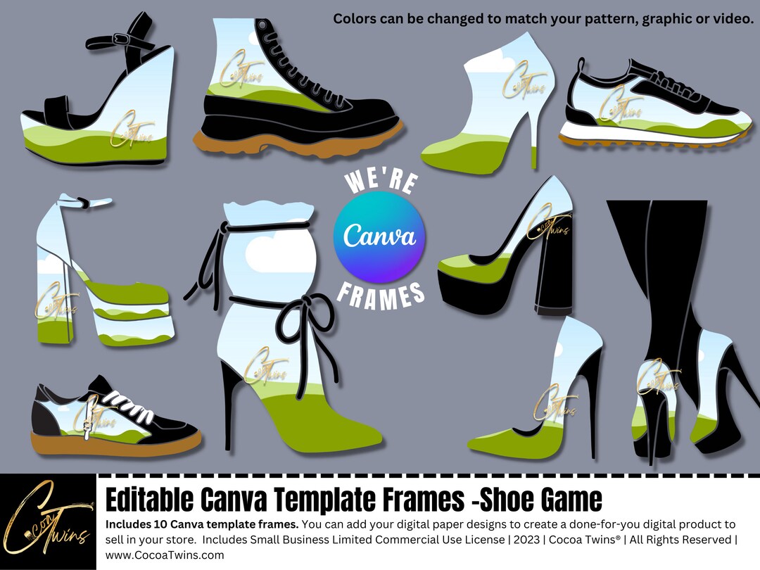 Exclusive Canva Frames Shoe Game, Add Your Own Photo, Graphic or Video ...