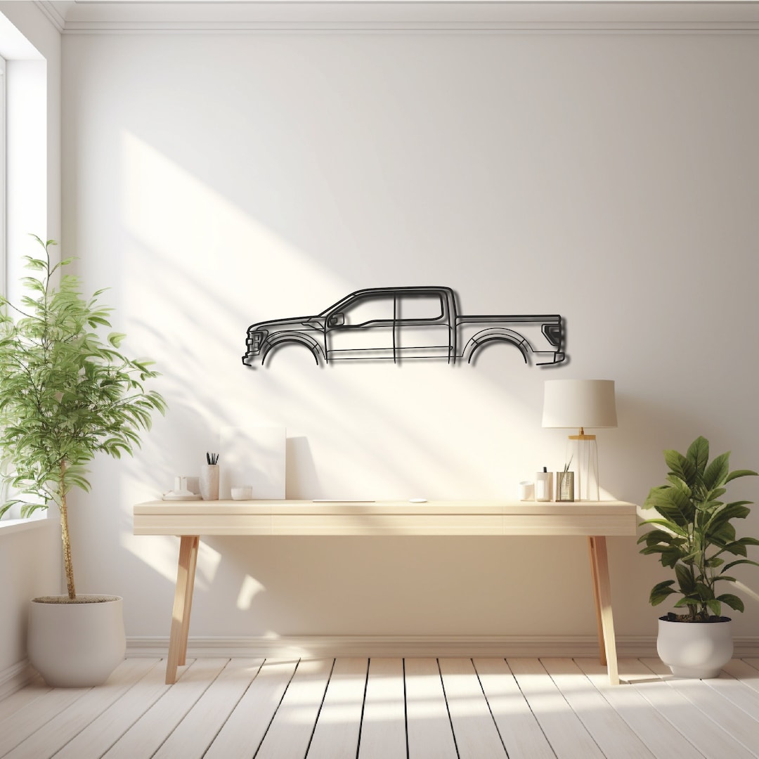 Ford F150 Raptor Metal Wall Decor, Car Silhouette, Metal Wall Art ...