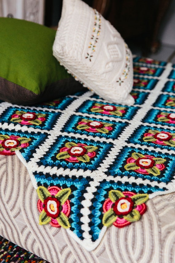 Mexican Diamonds Blanket Pattern by Jane Crowfoot - Etsy
