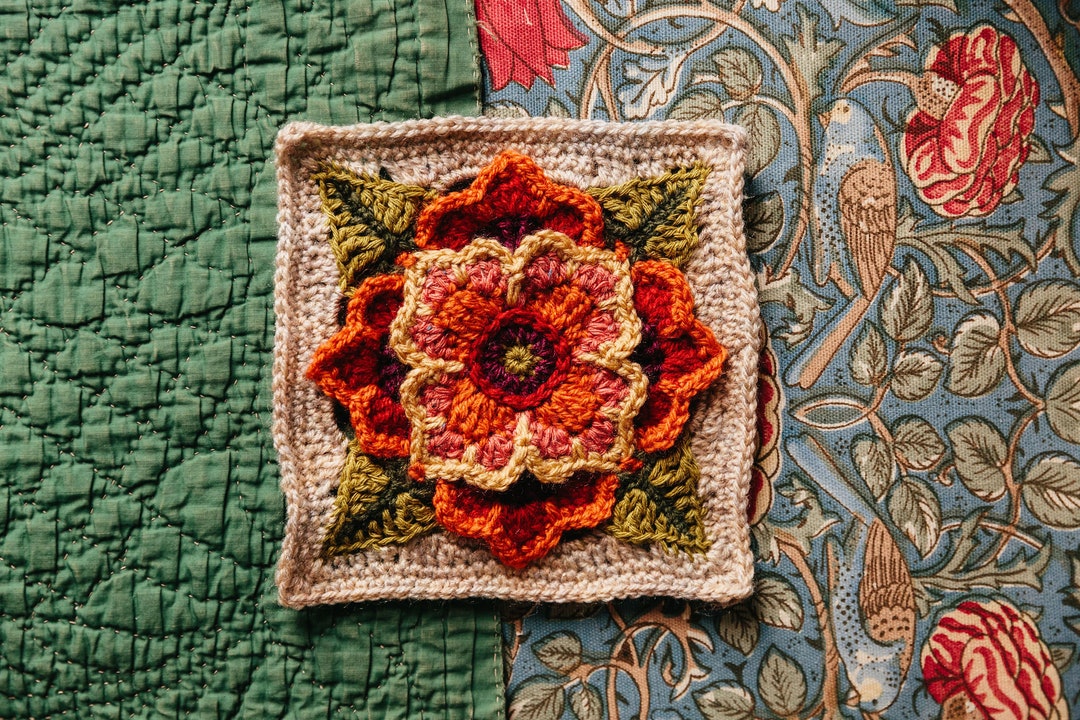 Tudor Rose Motif Crochet Pattern - Spirit of Flora Collection - Etsy