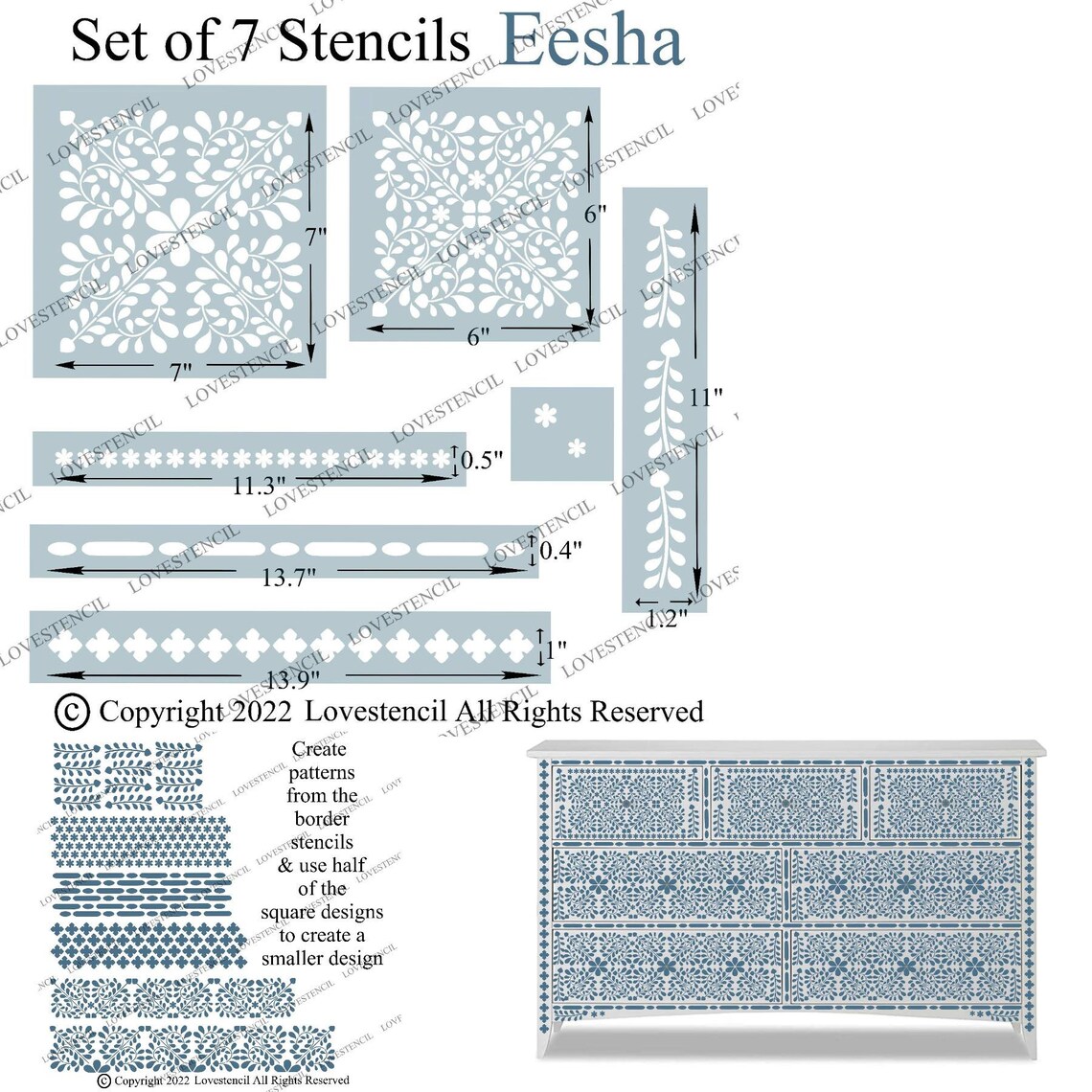 Indian Bone Inlay Stencil Sets Furniture Stencils - Etsy