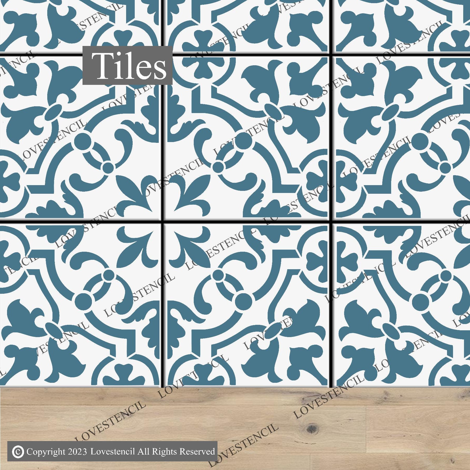 Tile Stencils - Lovestencil - Bathroom/kitchen/hallways/floors/walls ...