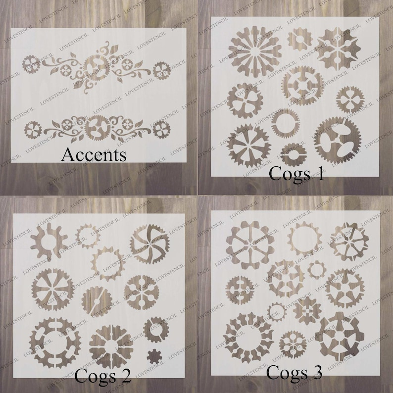 Steampunk Stencils. for Craft Corners/frames/women/skulls/clock/flowers ...