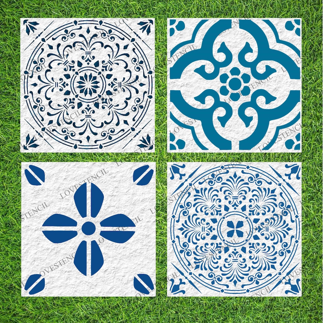 Garden Patio Slab Stencils - Lovestencil - Slabs/pathways/driveways - Etsy