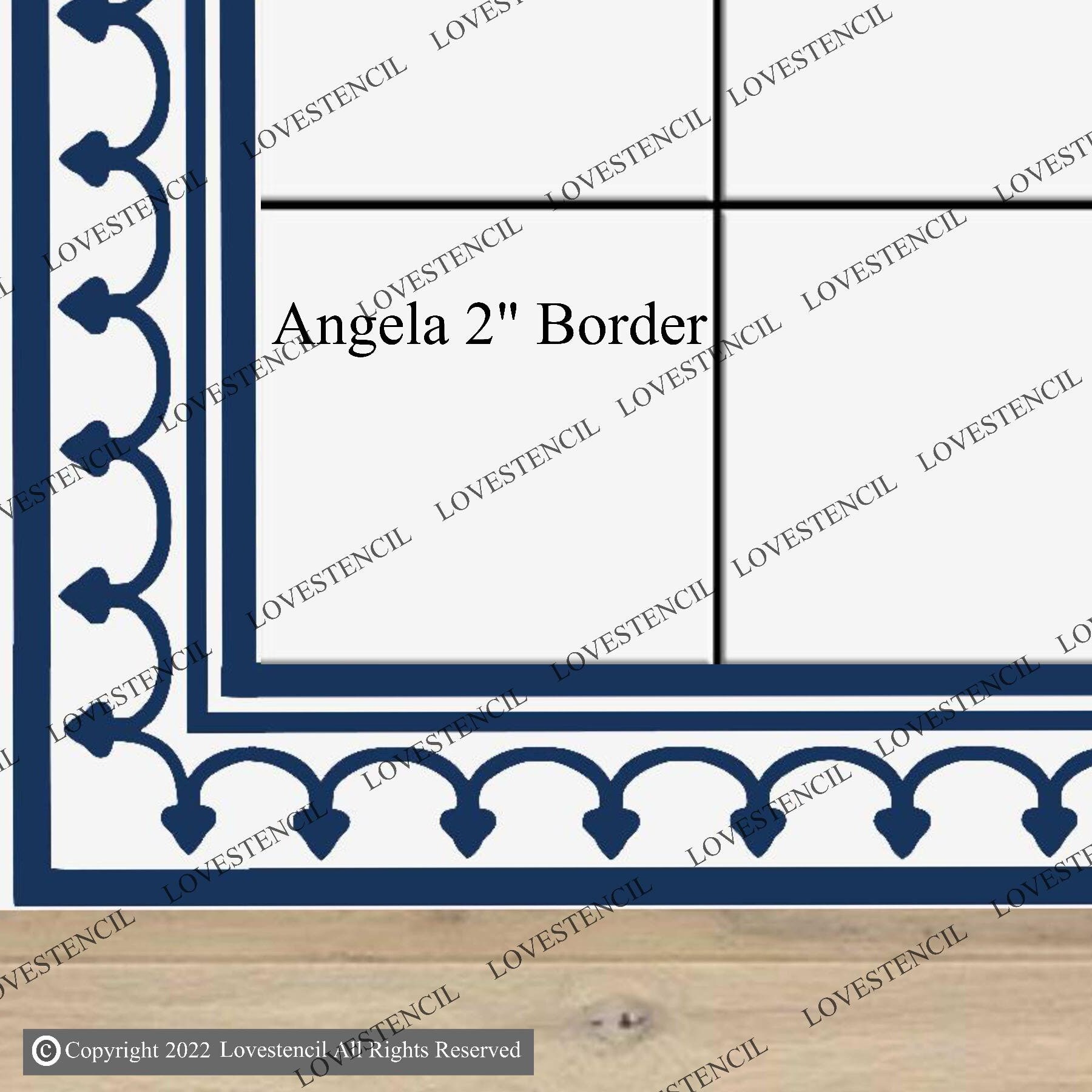 Tile Border/corner Stencils - Lovestencil - Bathroom/kitchen/patio ...