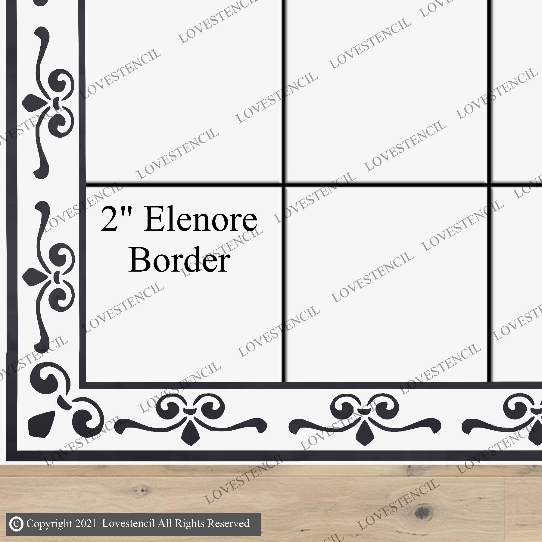 Tile Border/corner Stencils - Lovestencil - Bathroom/kitchen/patio ...