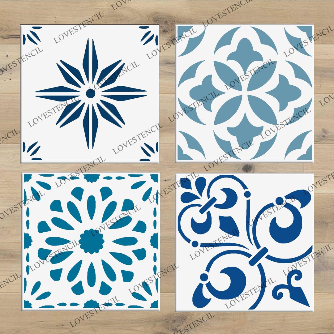 Tile Stencils - Lovestencil - Bathroom/kitchen/hallways/floors/walls ...