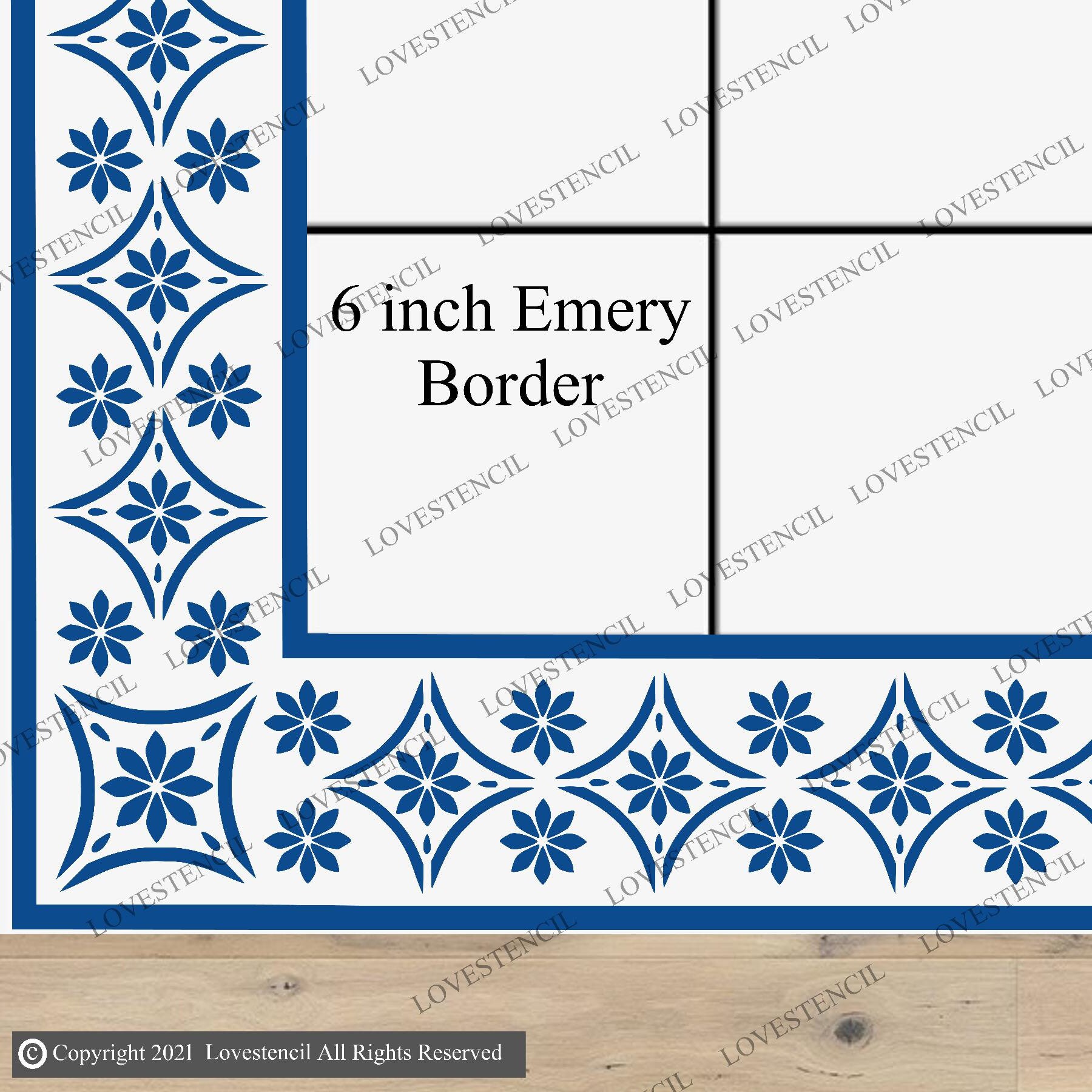 Tile Border/corner Stencils - Lovestencil - Bathroom/kitchen/patio ...