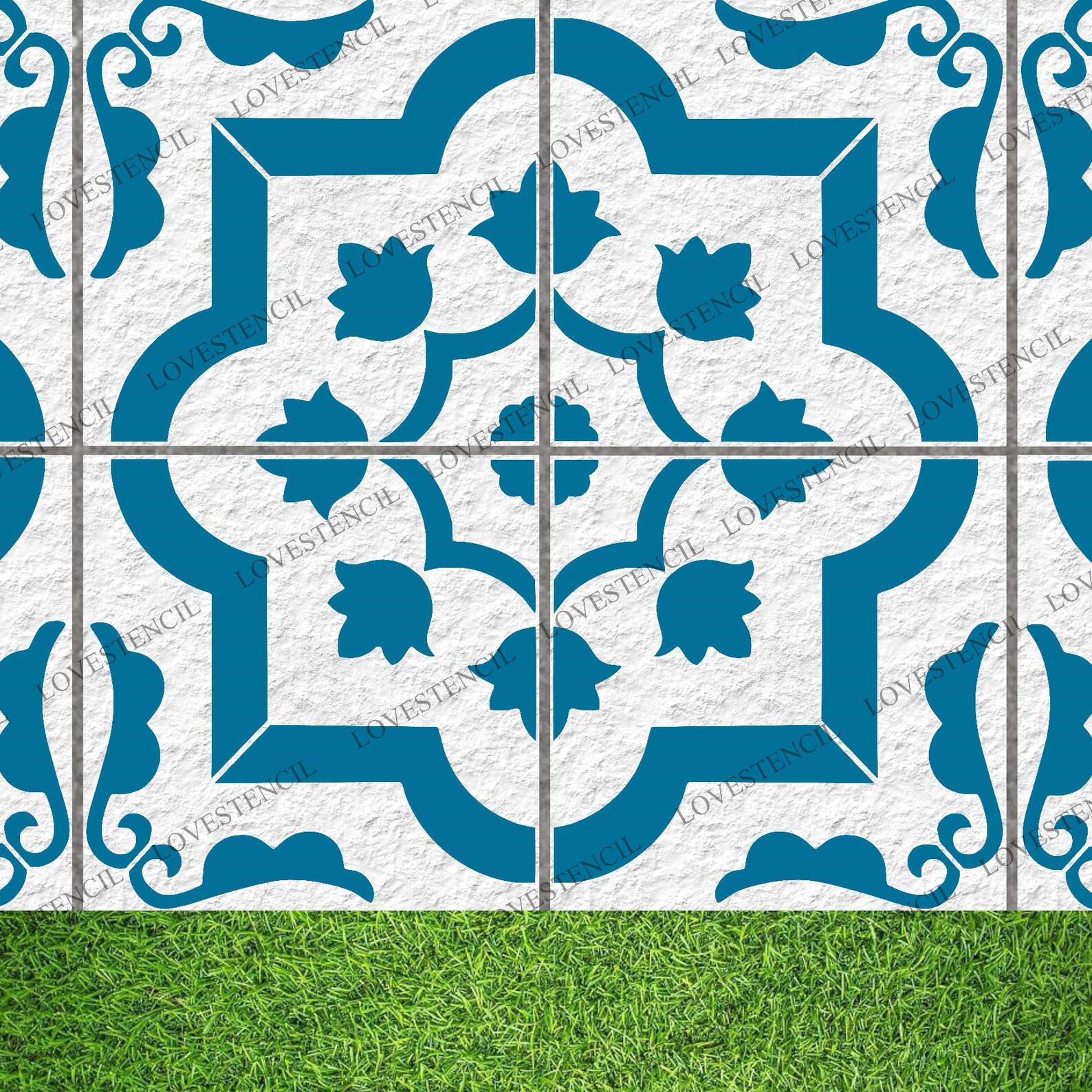 Garden Patio Slab Stencils - Lovestencil - Slabs/pathways/driveways ...