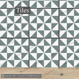 Tile Stencils - Lovestencil - Bathroom/kitchen/hallways/floors/walls ...