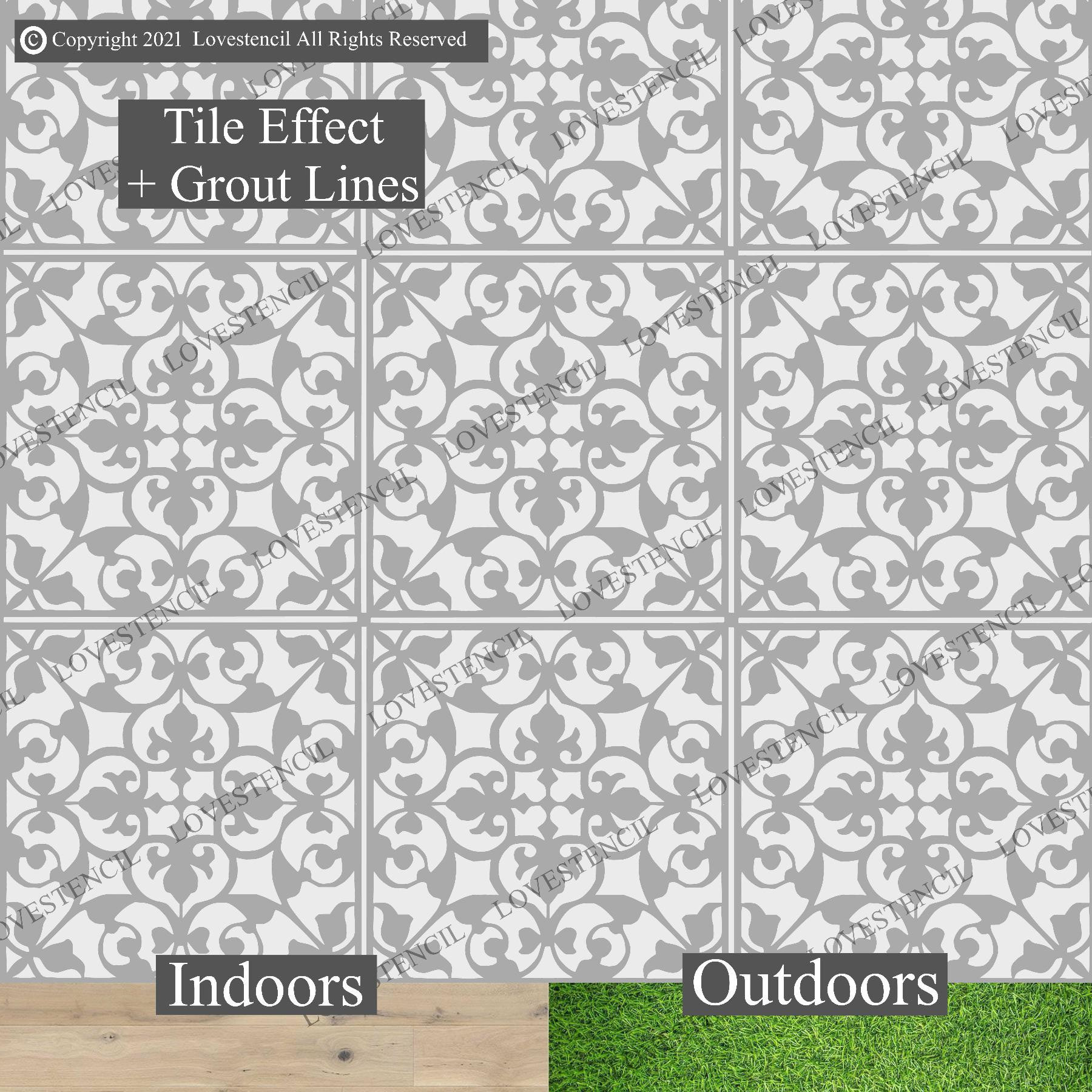 Paper, Party & Kids Elenore Stencil Lovestencil Grout Lines Patio ...