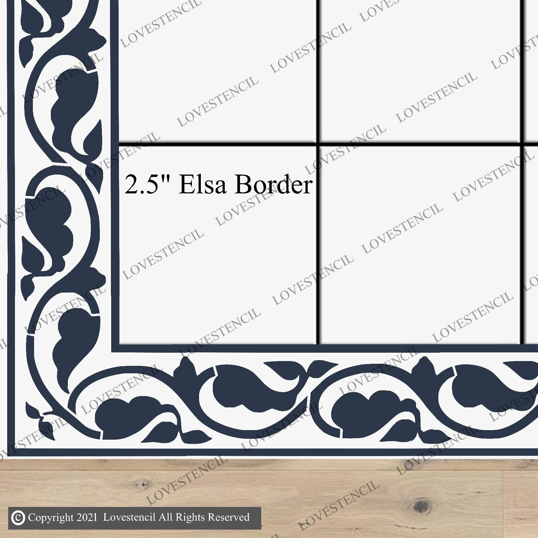 Tile Border/corner Stencils - Lovestencil - Bathroom/kitchen/patio ...
