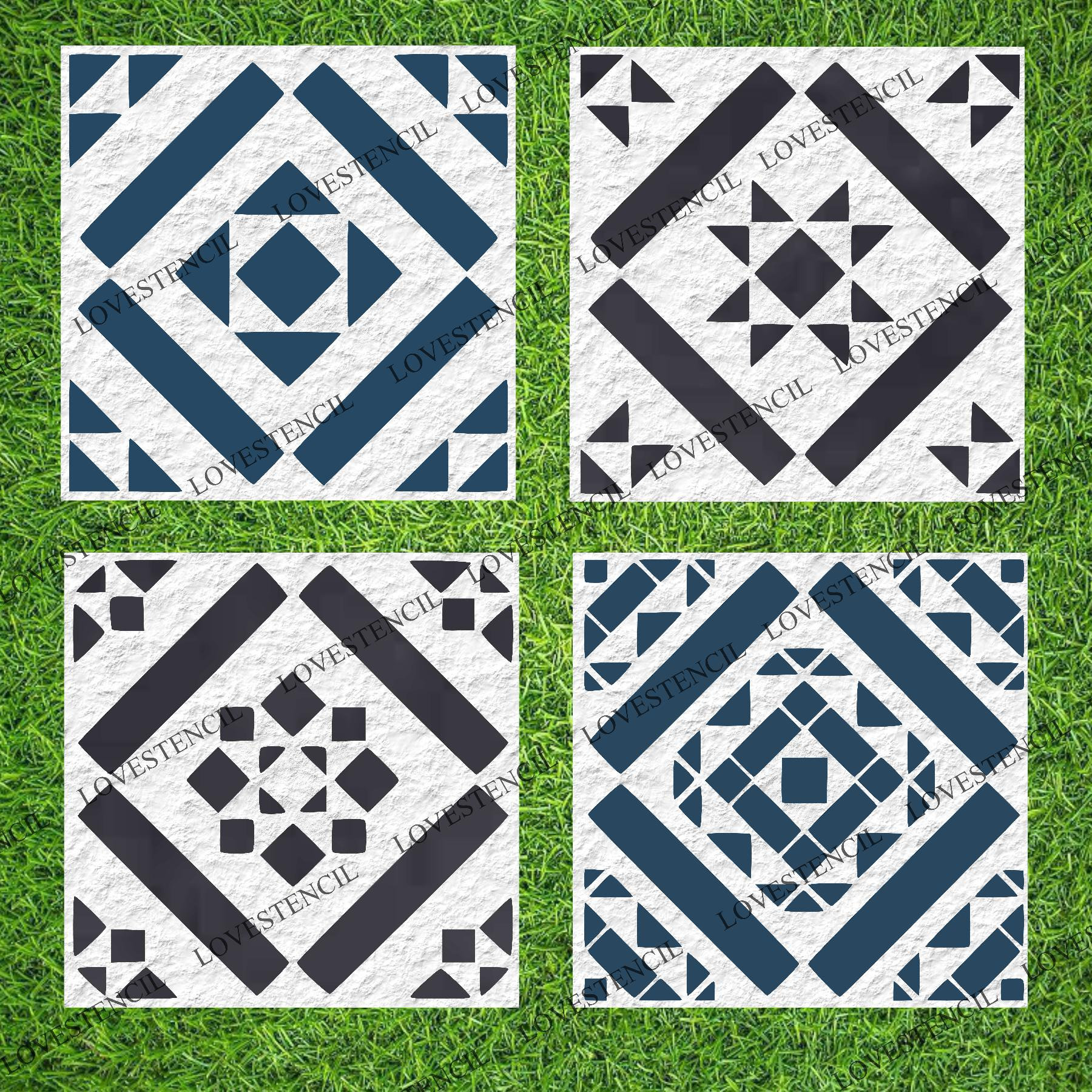 Garden Patio Slab Stencils - Lovestencil - Slabs/pathways/driveways ...